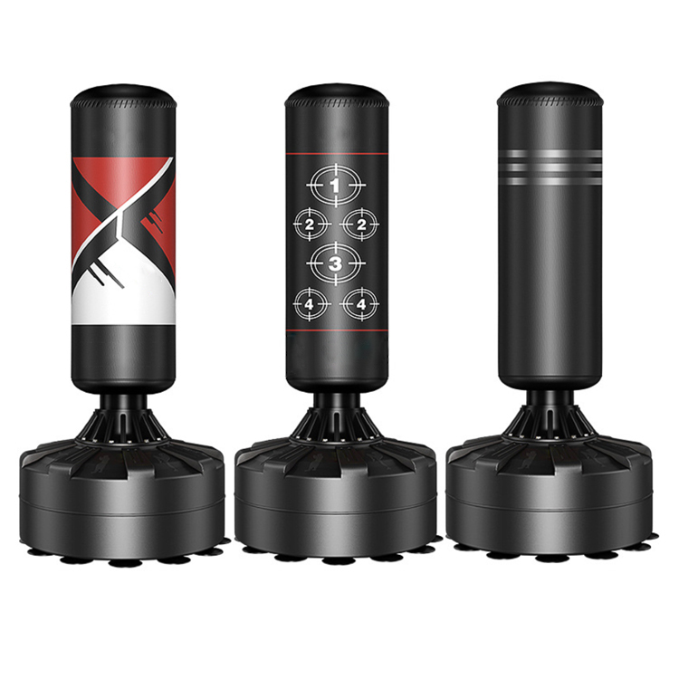 Black base real leather punching bag