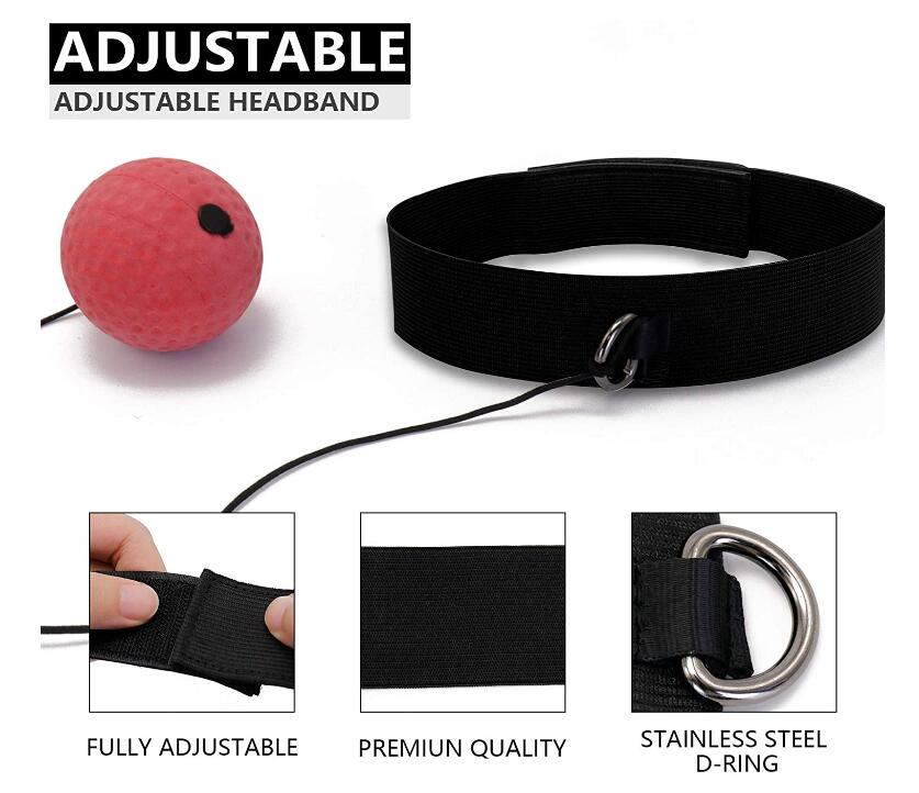 Colorful head-mounted reaction training boxing ball